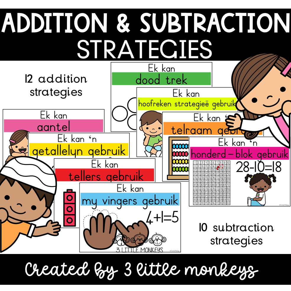 Addition and Subtraction Strategies - PDF » 3 Little Monkeys