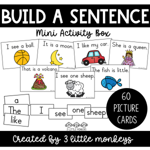 Build a Sentence - PDF » 3 Little Monkeys