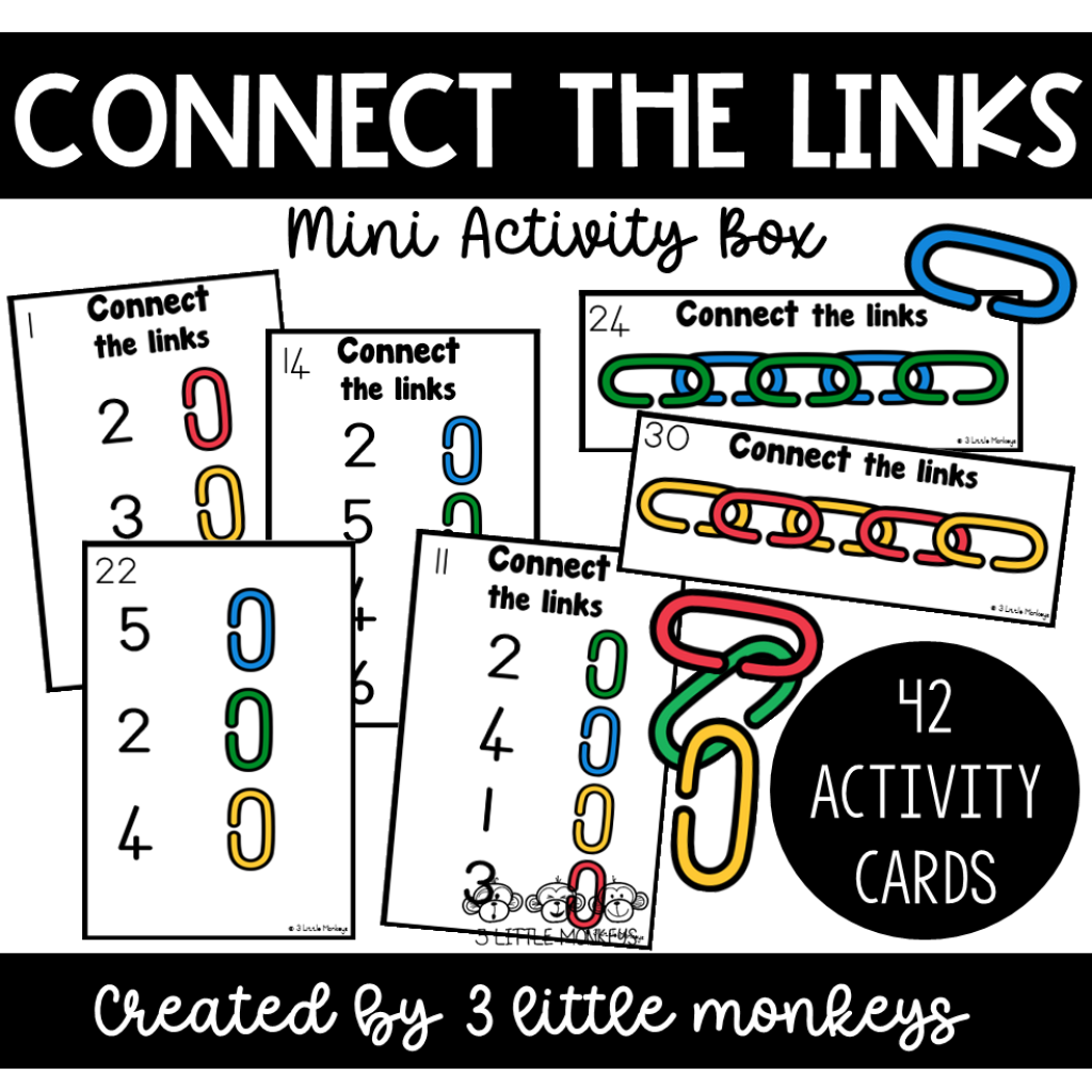 Connect the Links - PDF » 3 Little Monkeys