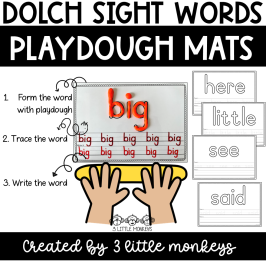 Dolch Sight Words Playdough Mats - PDF » 3 Little Monkeys