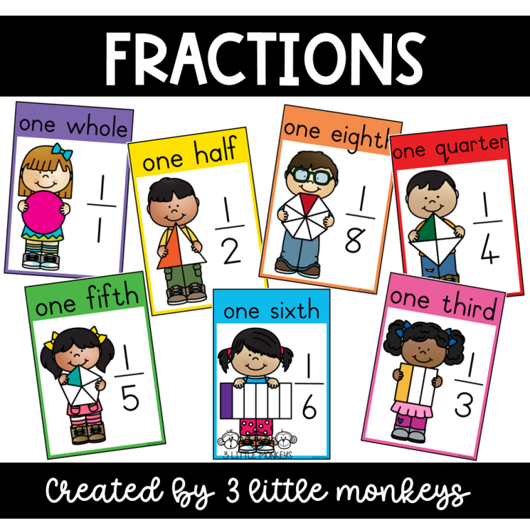 Fractions - PDF » 3 Little Monkeys