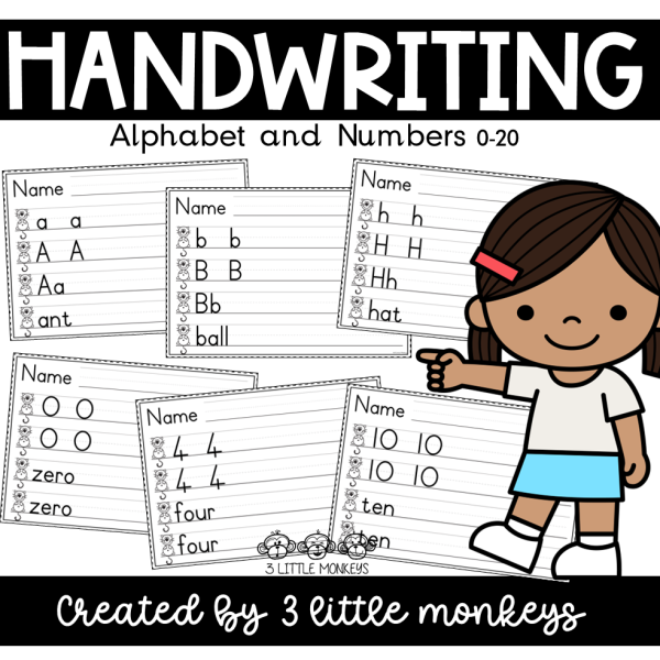Handwriting Booklet - PDF » 3 Little Monkeys