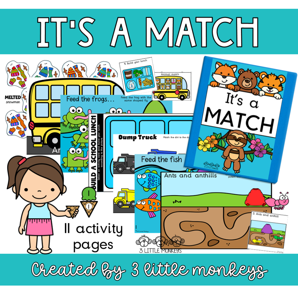 It's a Match Busy Binder - PDF » 3 Little Monkeys