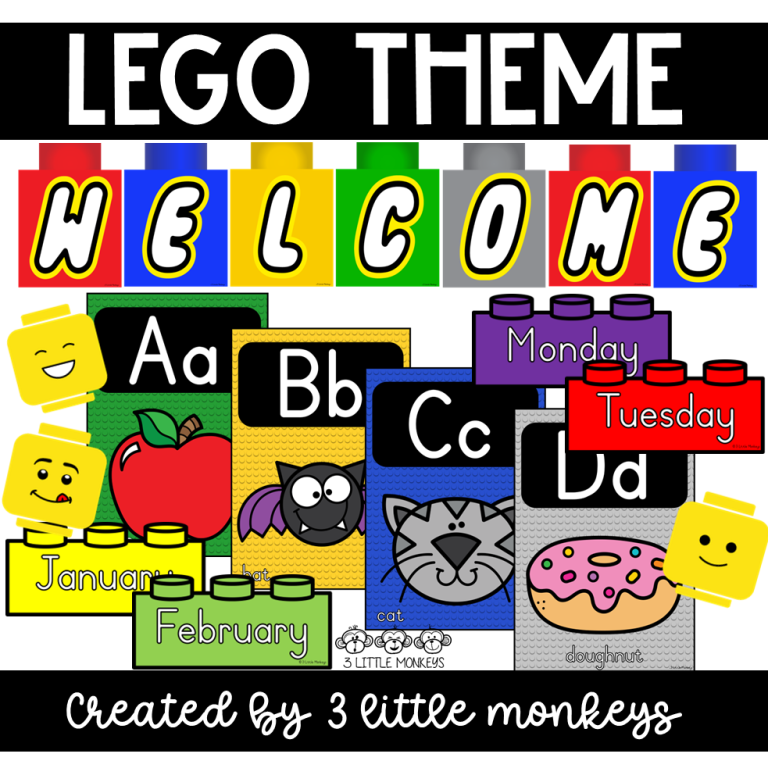 Lego Theme Classroom Decor - PDF » 3 Little Monkeys