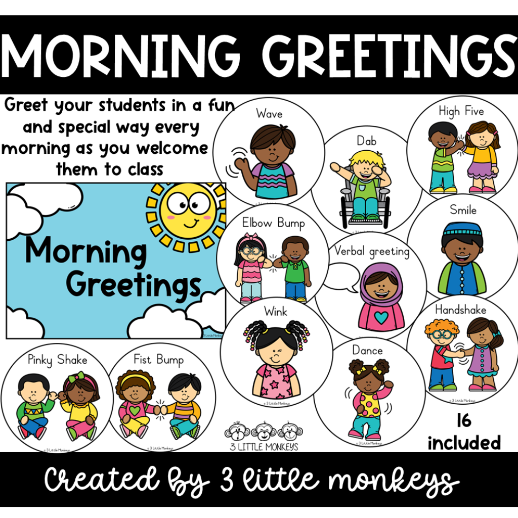 Morning Greetings - PDF » 3 Little Monkeys
