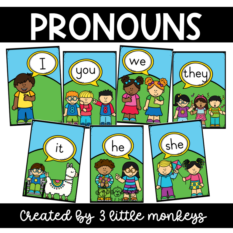 Pronouns Charts - PDF » 3 Little Monkeys