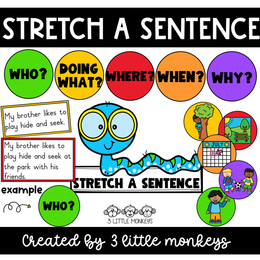 Stretch a Sentence - PDF » 3 Little Monkeys