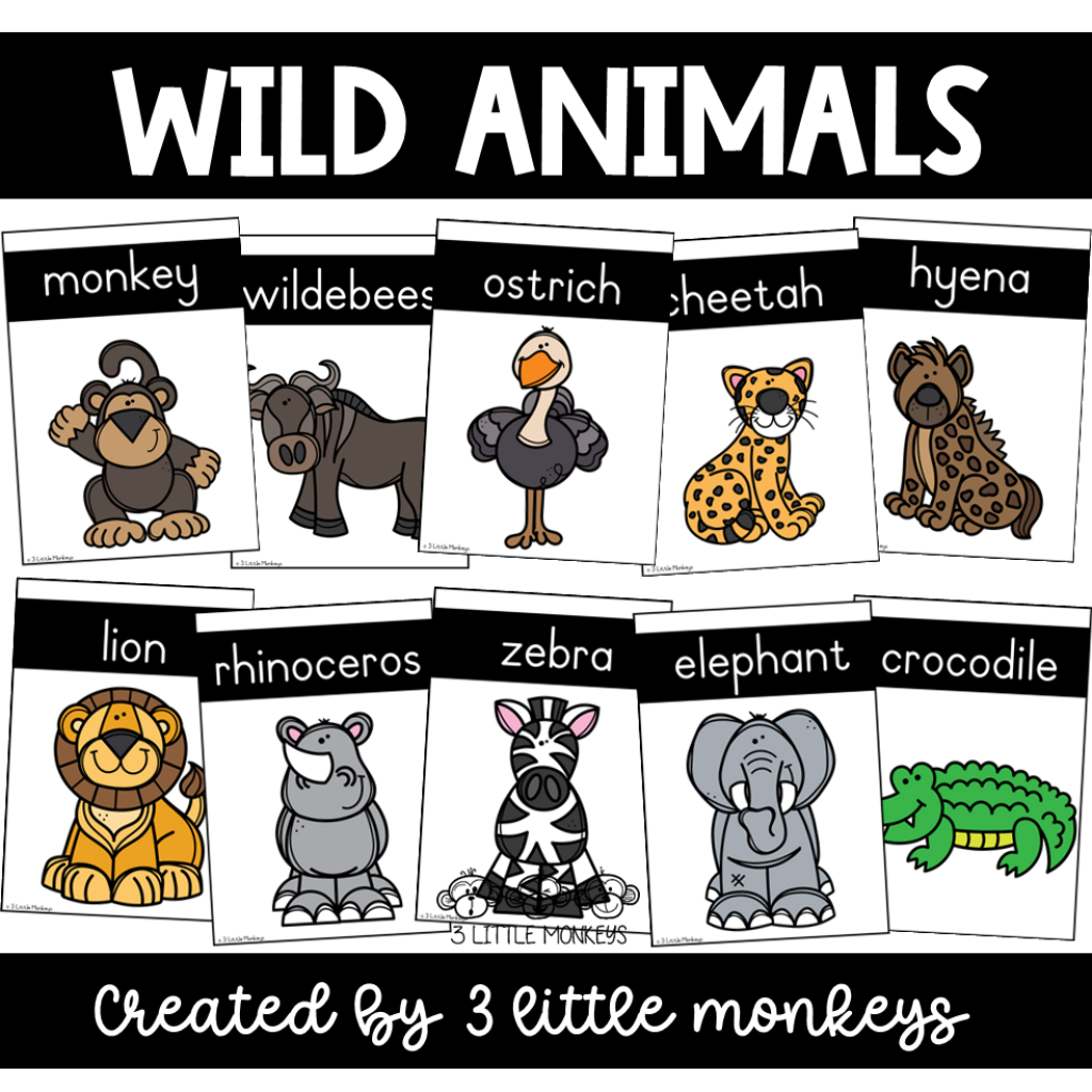 Wild Animals - PDF » 3 Little Monkeys