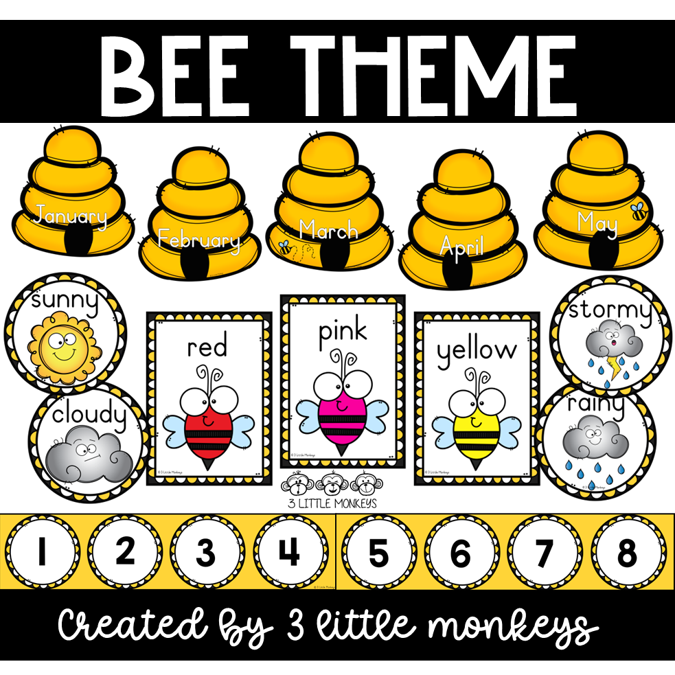 Bees Classroom Decor - PDF » 3 Little Monkeys