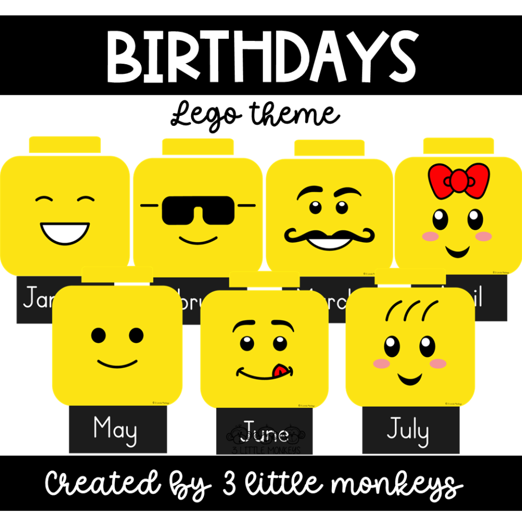 Birthday Chart - Lego PDF » 3 Little Monkeys