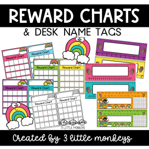 Rainbow Reward Chart and Desk Tags » 3 Little Monkeys