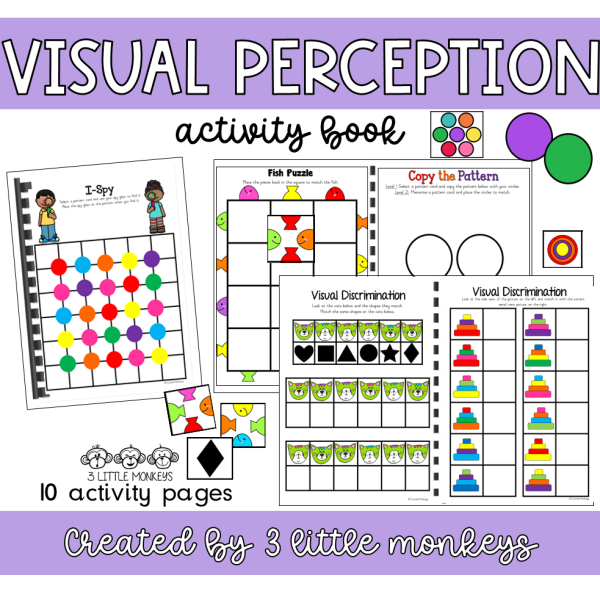 Visual Perception Activity Book - PDF » 3 Little Monkeys