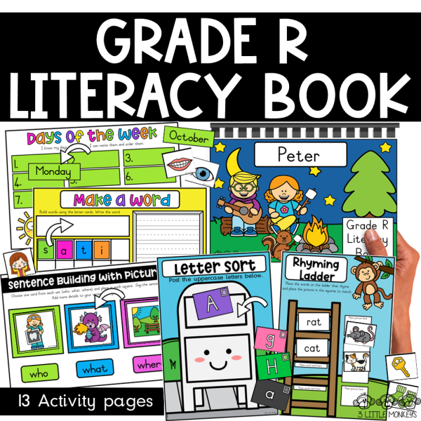 Grade R Literacy Activity Book - PDF » 3 Little Monkeys