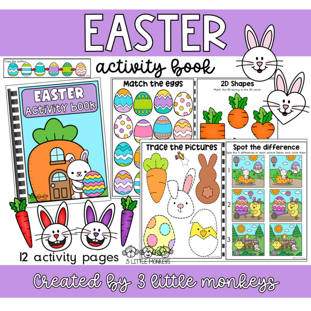 Easter Activity Book - PDF » 3 Little Monkeys