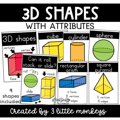 3D Shapes with Attributes - PDF » 3 Little Monkeys