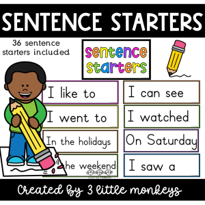 Sentence Starter Charts - PDF » 3 Little Monkeys