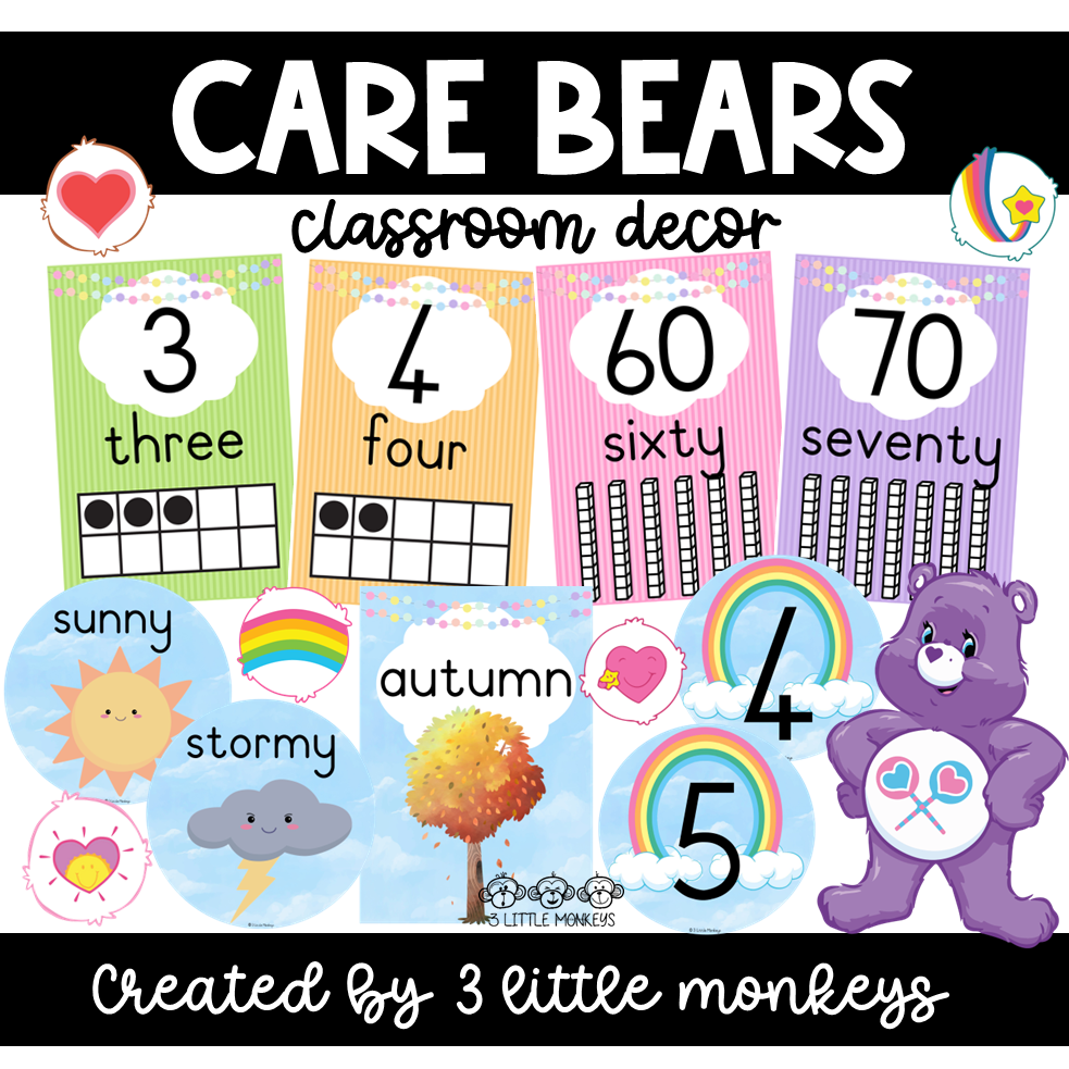 Care Bears Classroom Decor - PDF » 3 Little Monkeys
