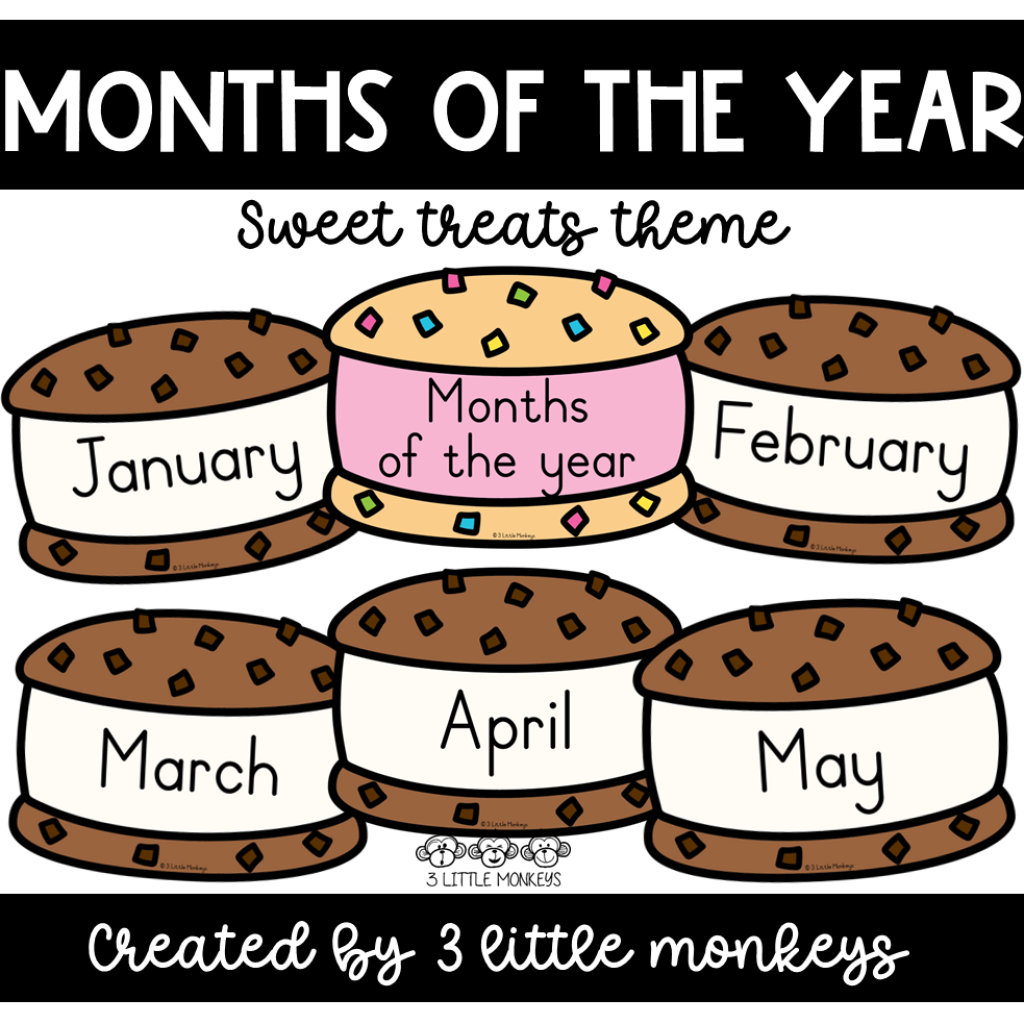 Months of the year (Sweet Treats) - PDF » 3 Little Monkeys