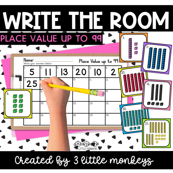 Write the Room | Place Value up to 99 - PDF » 3 Little Monkeys