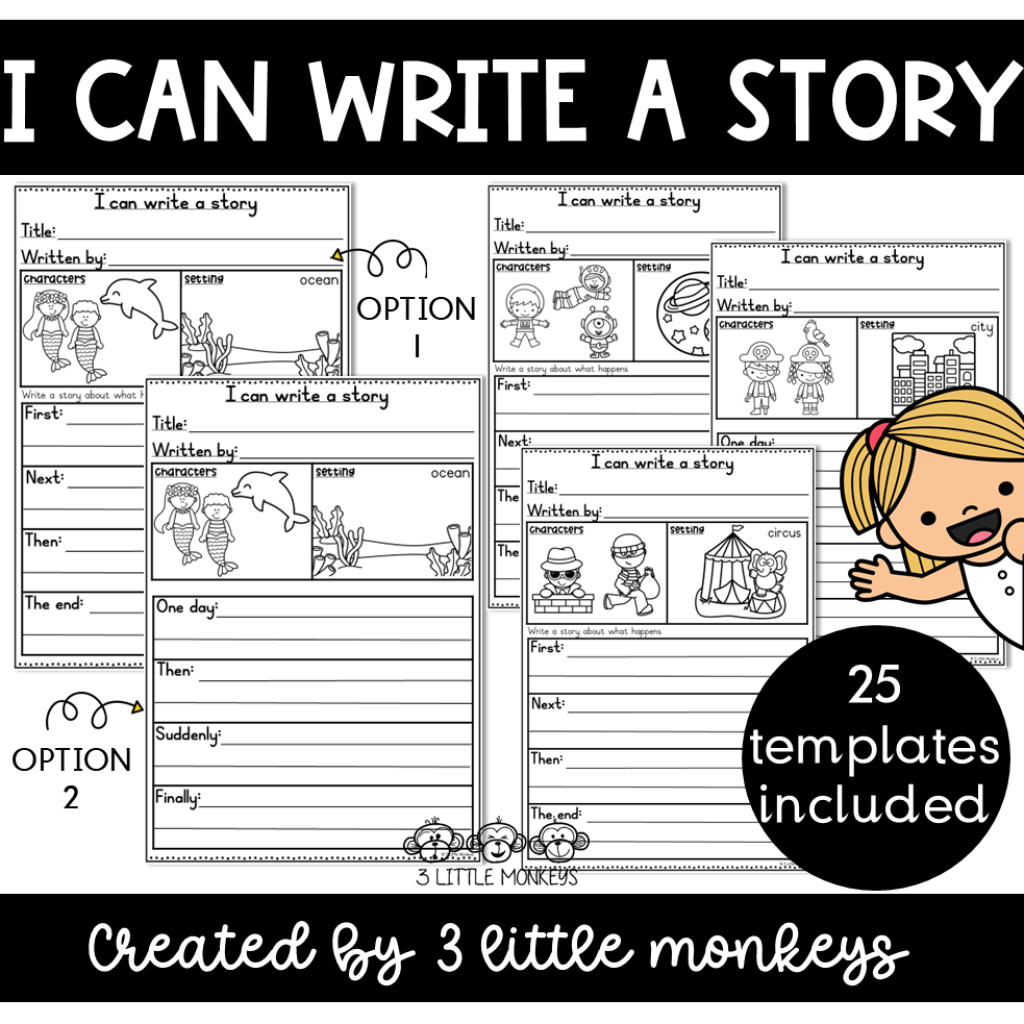 How to write a story - PDF » 3 Little Monkeys