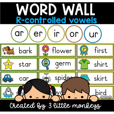 Word Wall | R- controlled vowels - PDF » 3 Little Monkeys