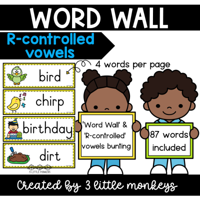 Word Wall | R- controlled vowels - PDF » 3 Little Monkeys