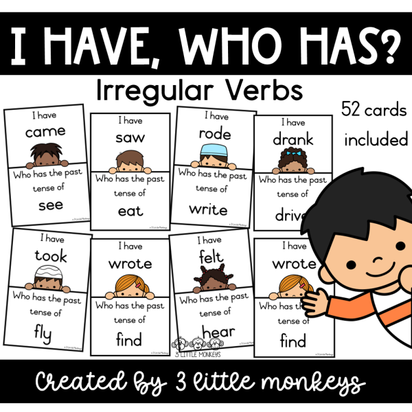 I have, who has? Irregular Verbs - PDF » 3 Little Monkeys