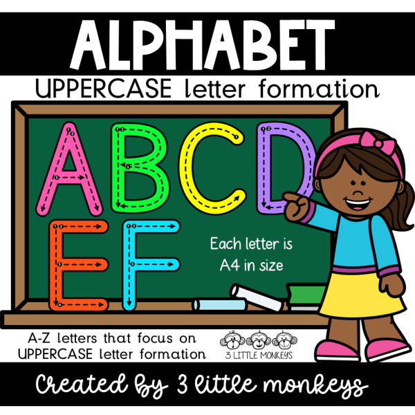 Alphabet Uppercase Letter Formation - PDF » 3 Little Monkeys
