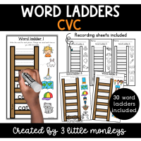 CVC Word Ladders - PDF » 3 Little Monkeys